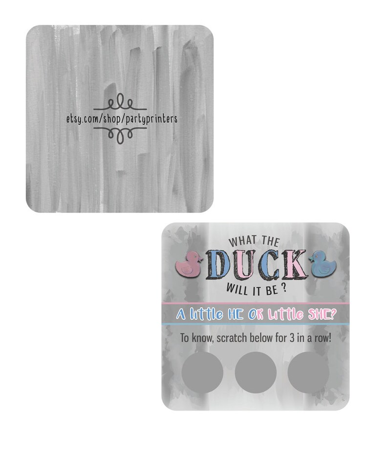 Gender reveal scratch off card gender reveal party gender | Etsy