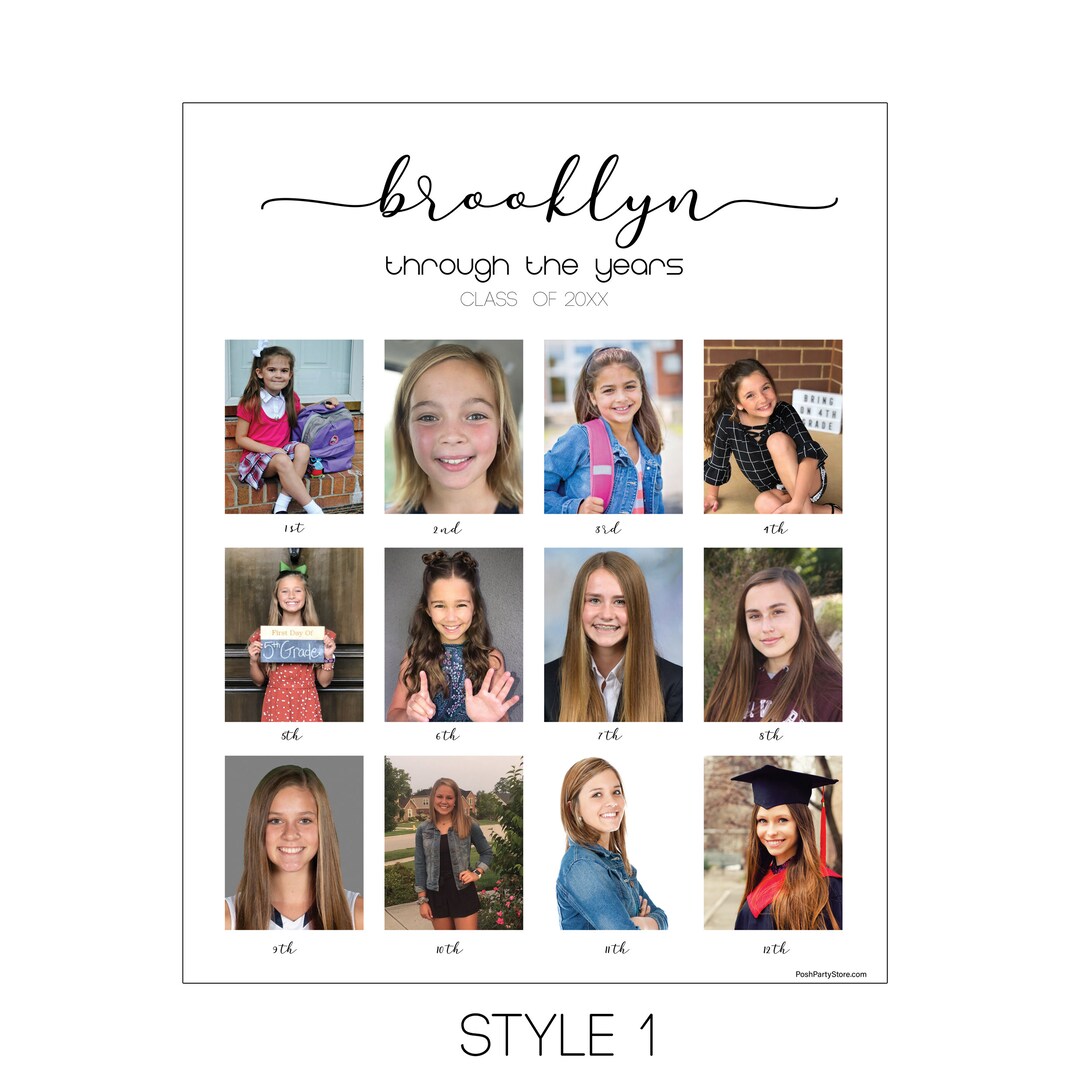 Graduation Through the Years Photo Collage, Graduation Poster ...