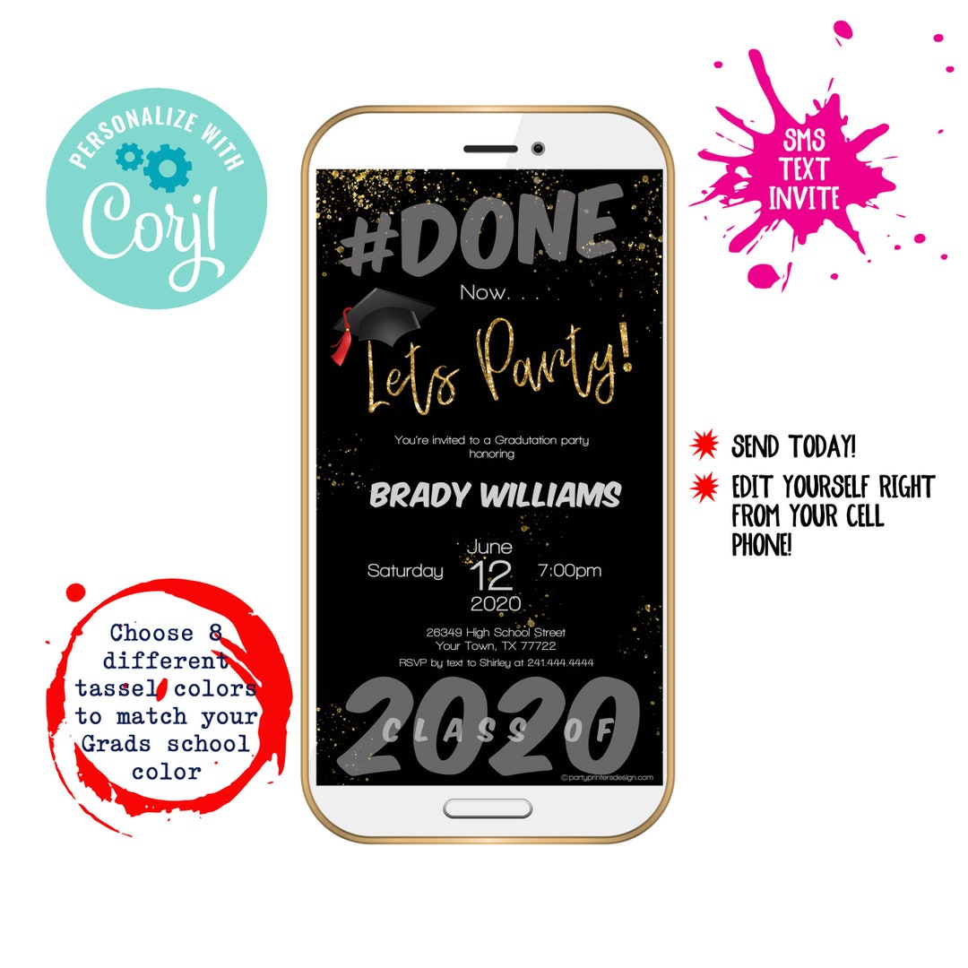 Digital Invitations Graduation, Electronic Invitation, Graduation Party ...