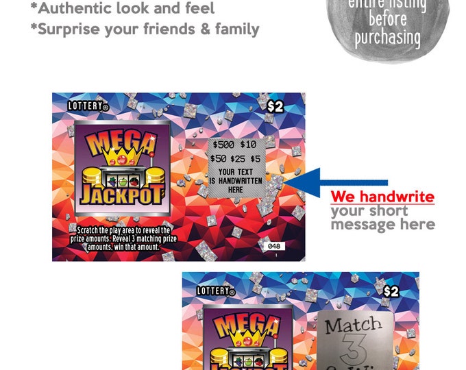 Pregnancy Announcement Fake Lottery Scratch off Tickets for Baby ...