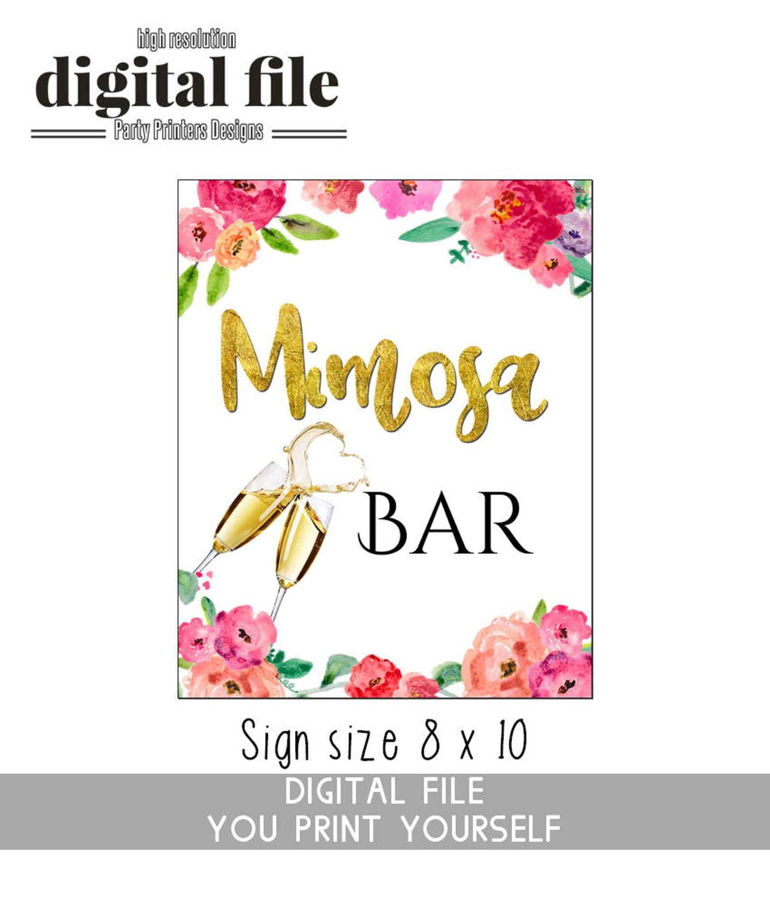 Mimosa Bar Sign Mimosa Bar Printable Mimosa Sign Bridal | Etsy