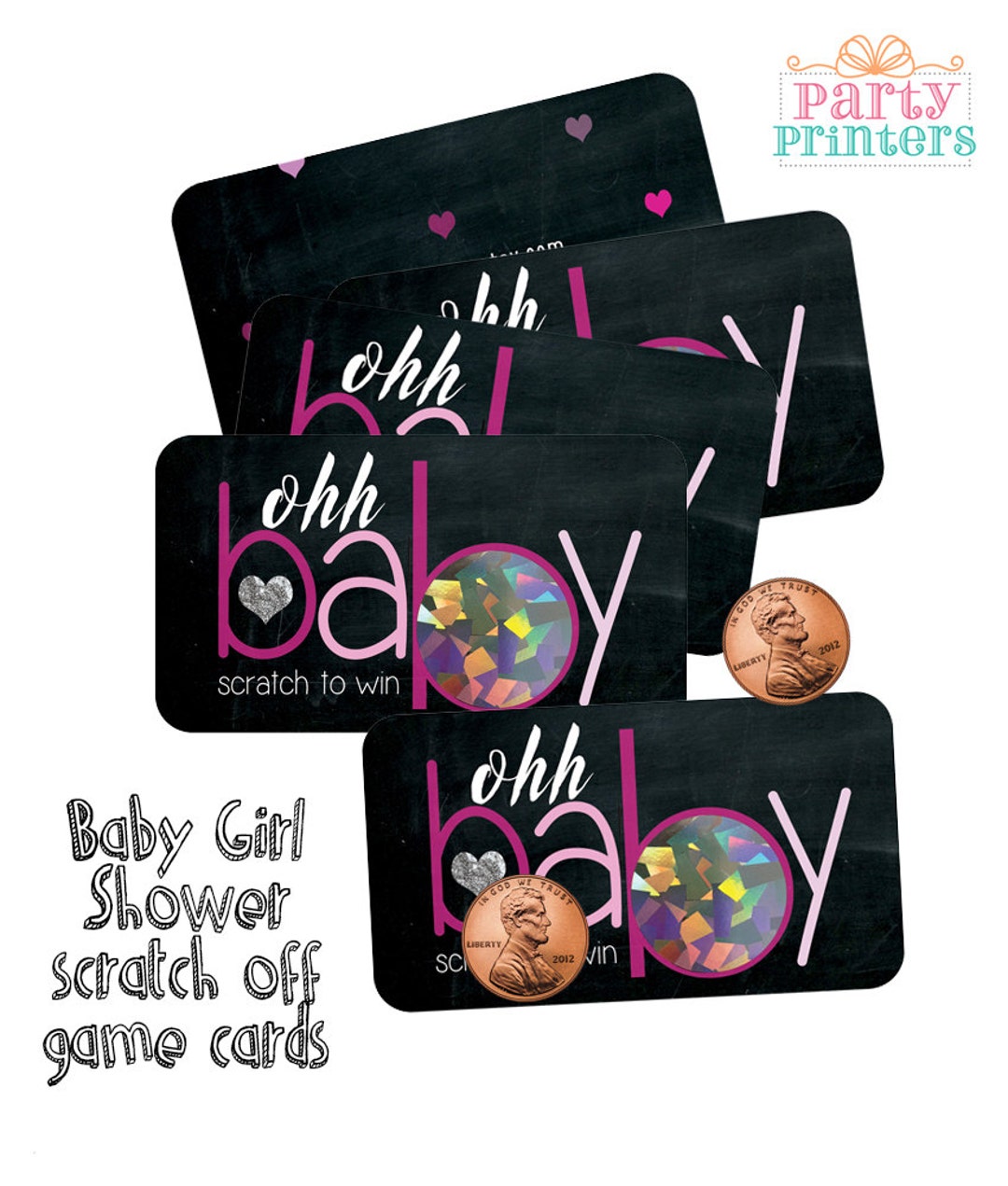Baby Shower Scratch Off, Baby Shower Games, Baby Girl Shower Games ...