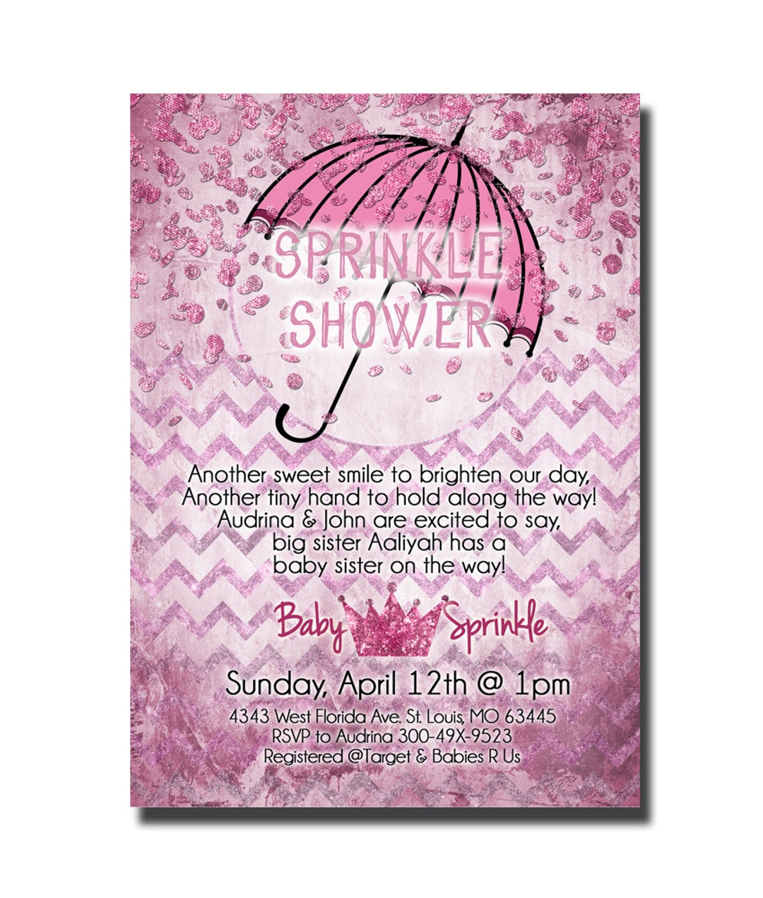 Girl Sprinkle Invitation, Baby Sprinkle Invitation, Baby Girl Sprinkle ...