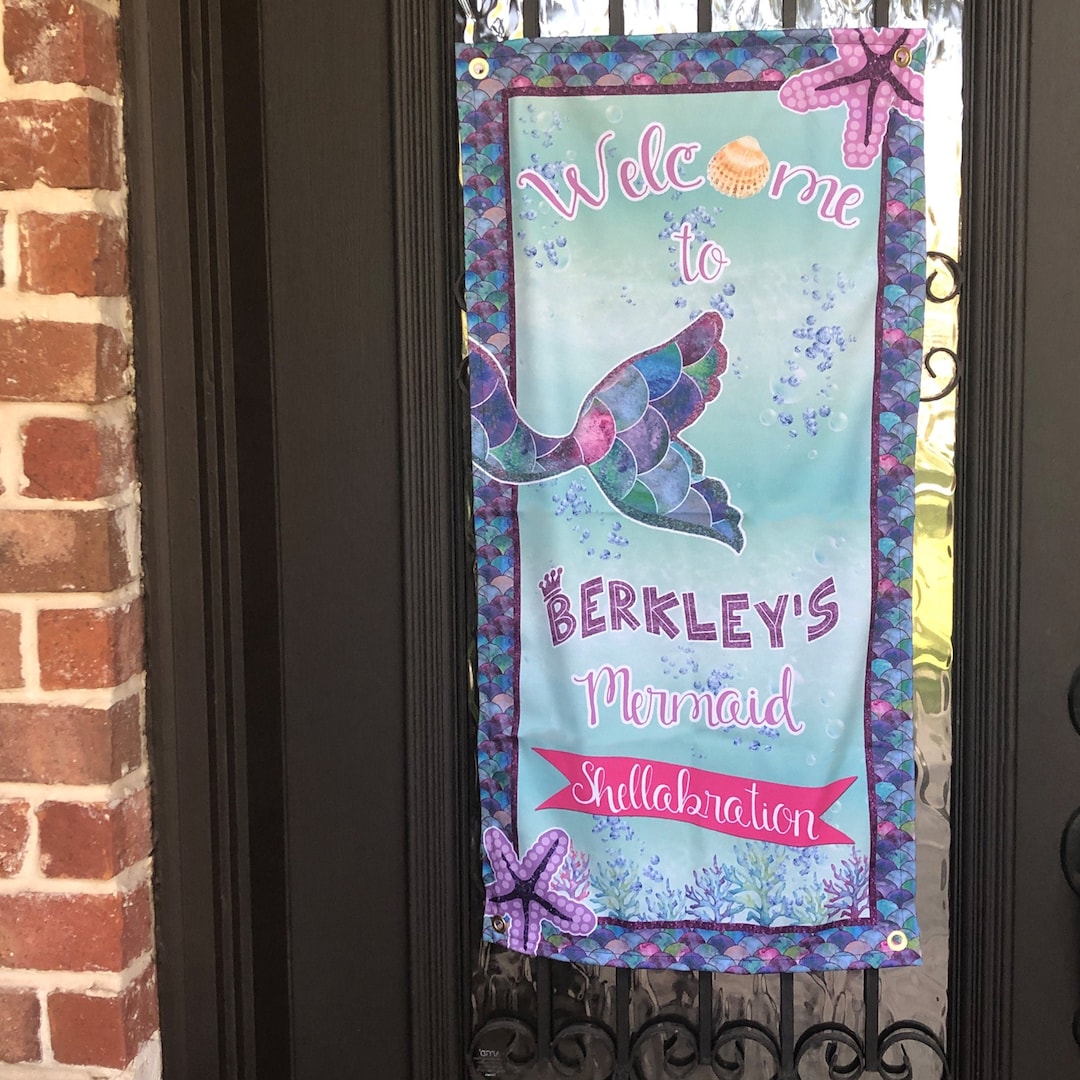 Mermaid Welcome Sign, Mermaid Birthday Decorations, Mermaid Party Decor ...