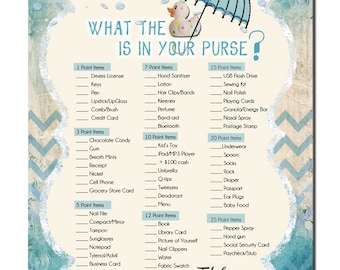 Baby Shower Printable Party Game What's in Your Purse - Etsy