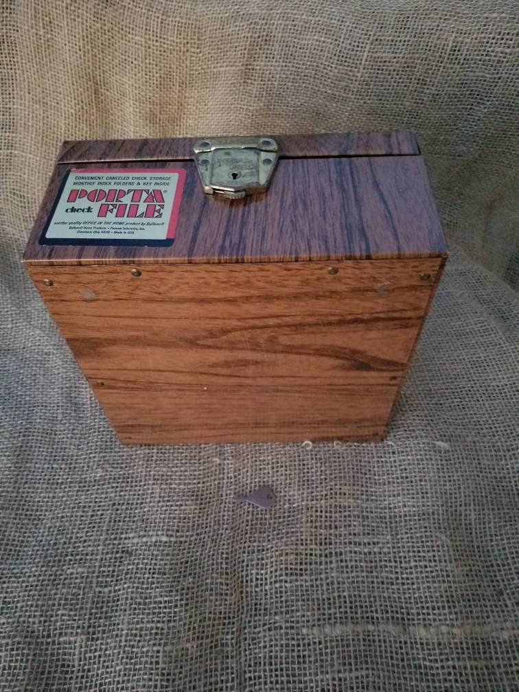 Metal Faux Wood Style File Storage Box Vintage Office Storage - Etsy