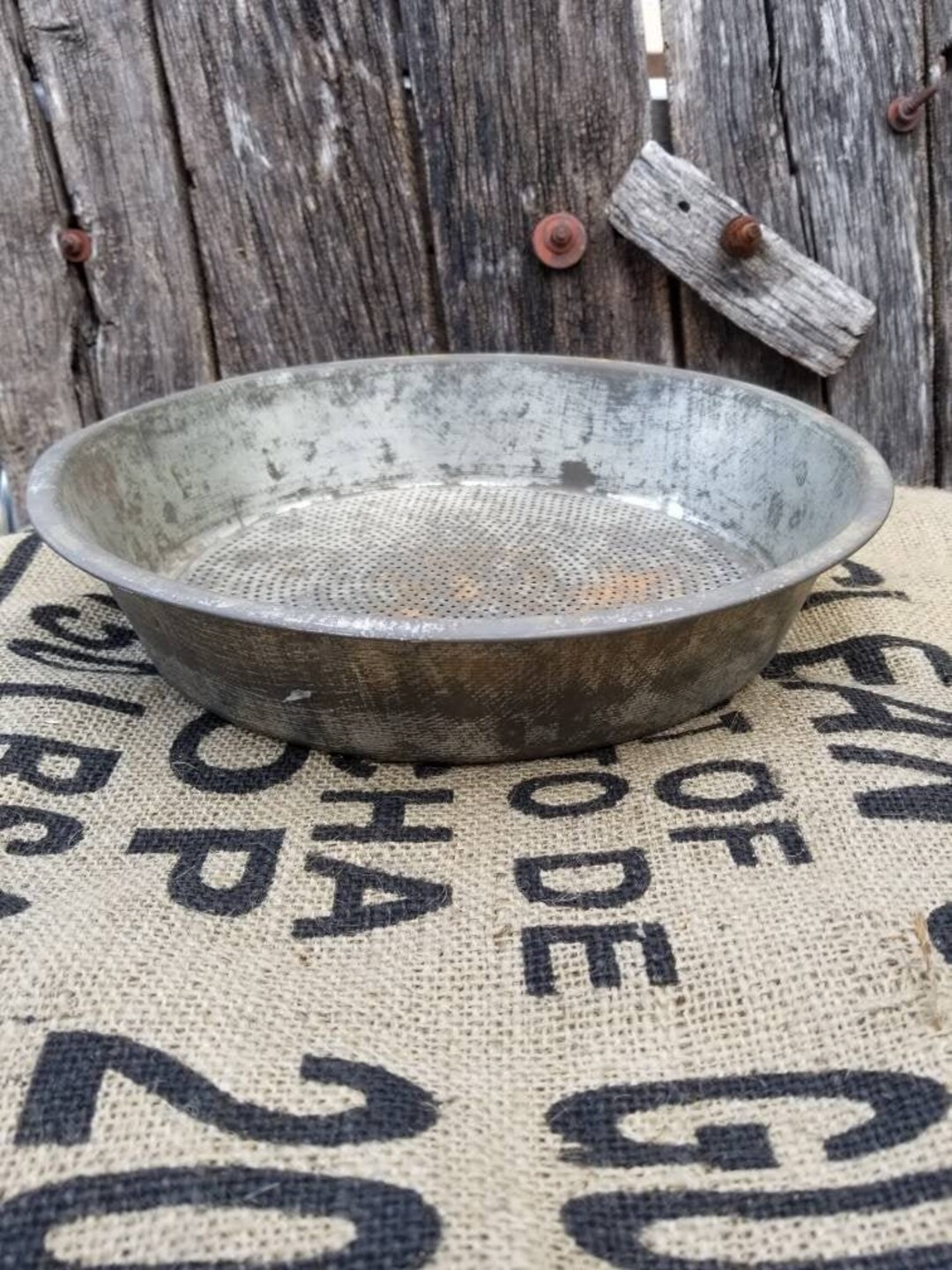Primitive Metal Round Grain Sieve Grain Shifter Colander Country ...