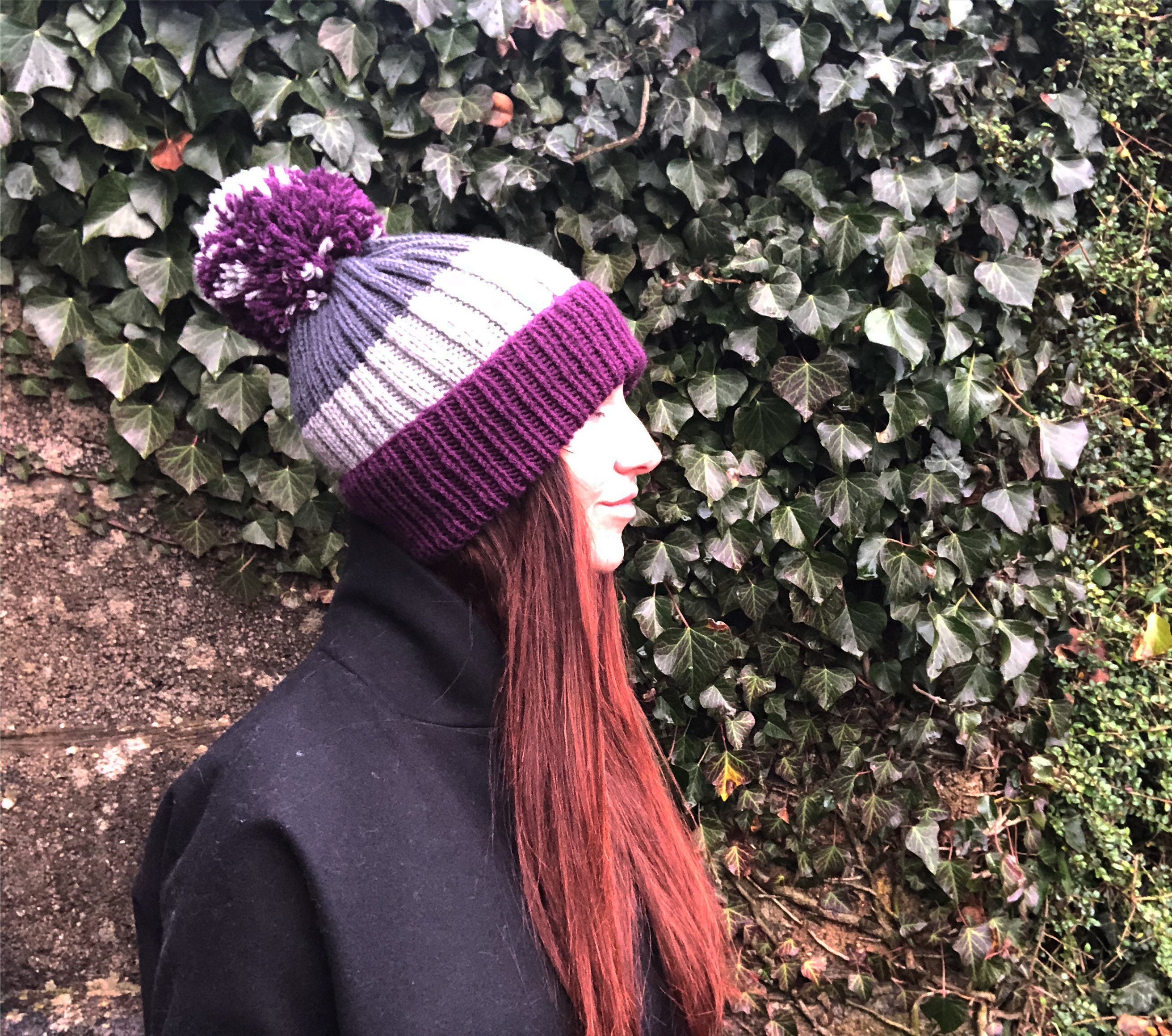Luxurious Woolly Hat With Exagerated Wool Pom Pom/one Size/chunky Knit ...