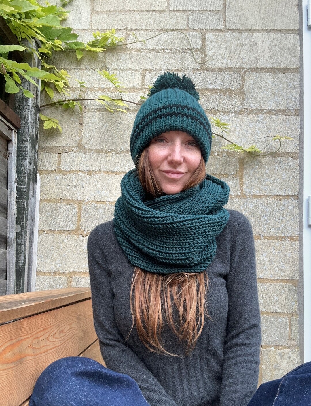 Last One !!!luxurious Woolly Hat & Snood /one Size/chunky Knit Woolly ...