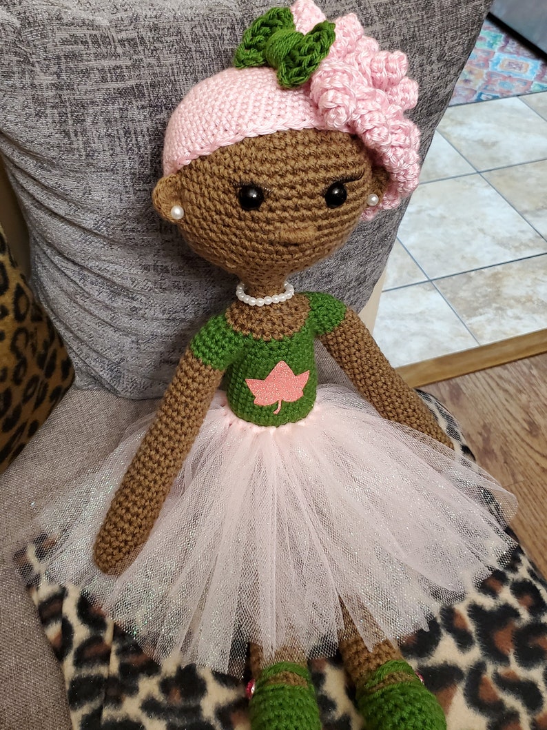 Crochet Sorority Inspired Doll AKA Delta Zeta SGRho | Etsy