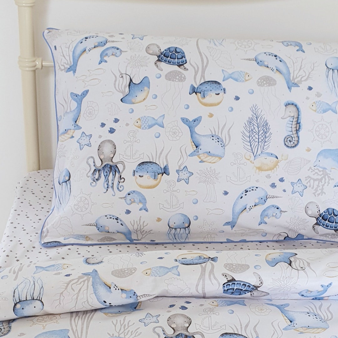 Sea Life Single BEDDING Set Boys , Ocean Bedding, Kids Room Decor ...