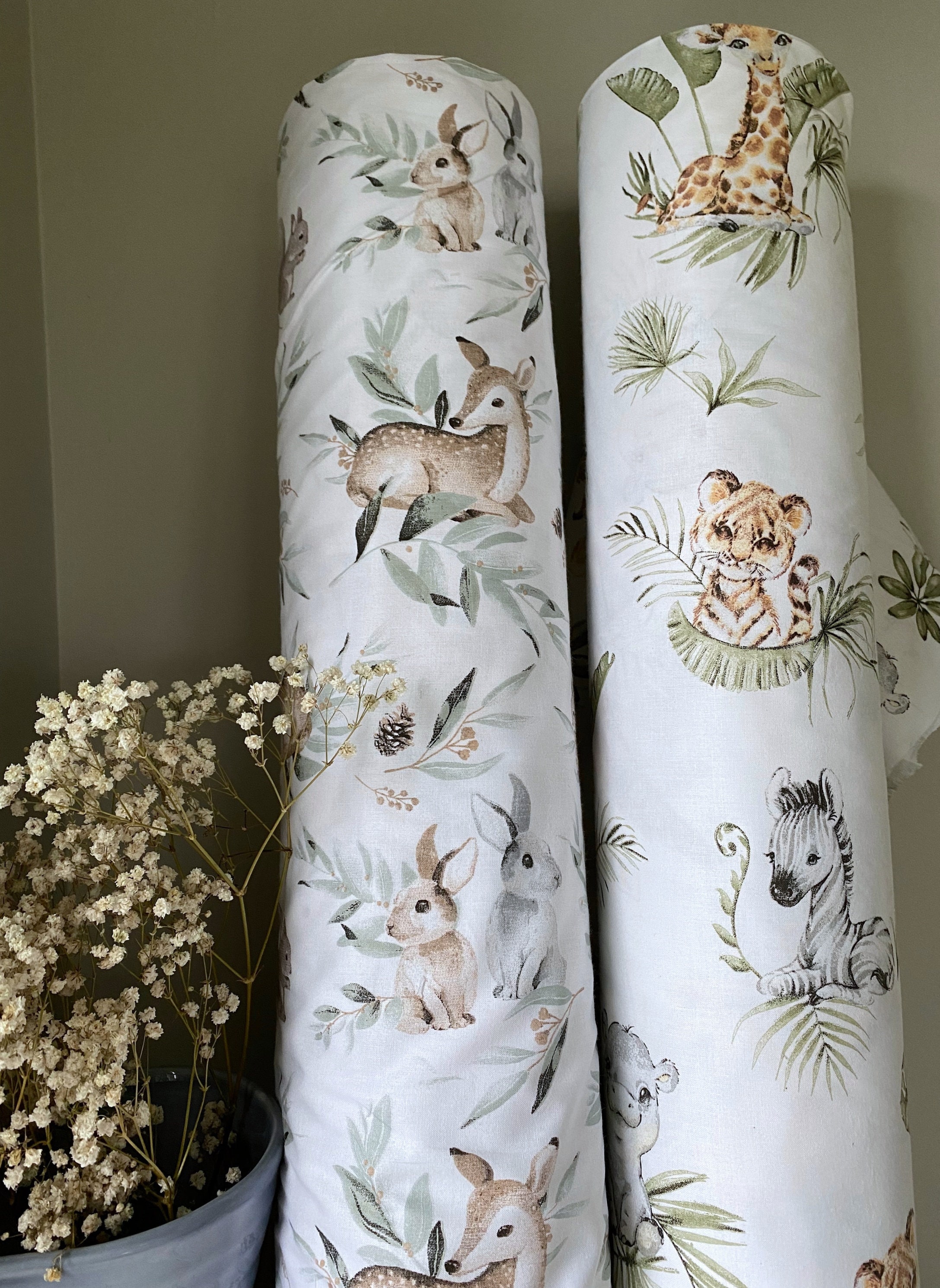 Cute Jungle, Safari Cot-bed-fitted-sheet-100% Cotton, Jungle Friends ...