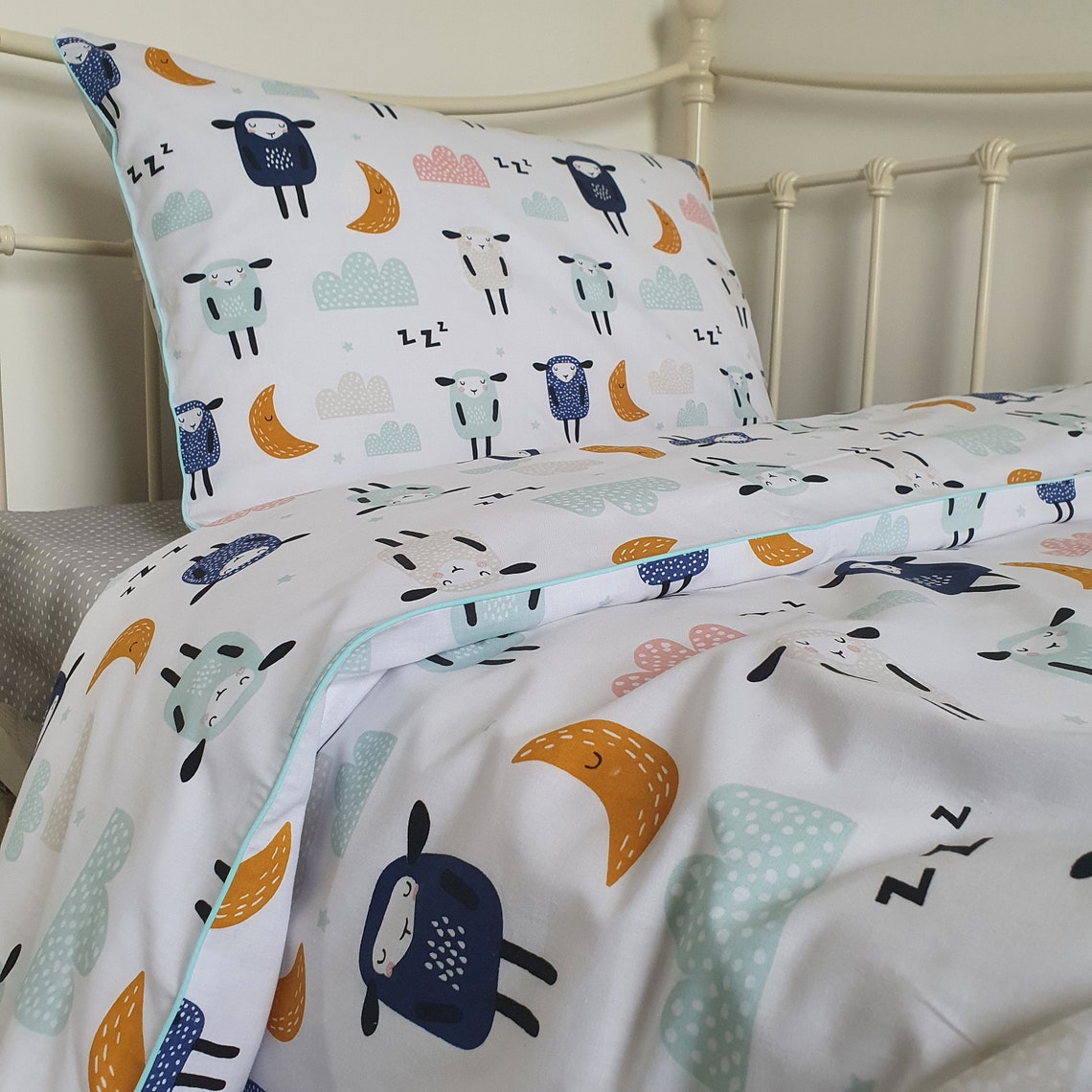 Single Bedding Set Cute Sheep Bedding 100% COTTON Children - Etsy