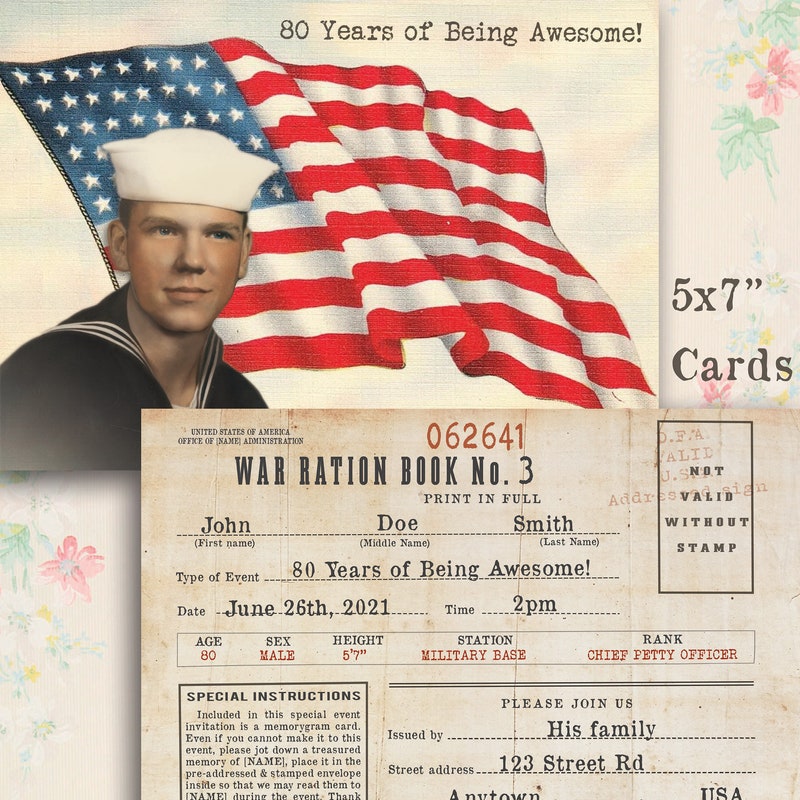 World War Invitation - Etsy