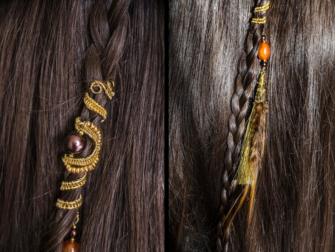 Wire Wrapped Dreadbead With Feathers and Stones. Hair Jewellery ...