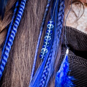 Black-navy Blue Hair-feather Mixed Extensions, Hair Deccoration, Clip ...