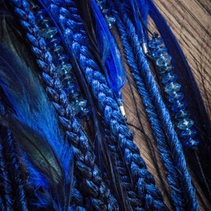 Black-navy Blue Hair-feather Mixed Extensions, Hair Deccoration, Clip ...