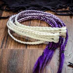Clip in Hair Extention, Transitional/ombre Blonde-purple Clip-in Braids ...