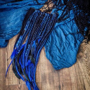 Black-navy Blue Hair-feather Mixed Extensions, Hair Deccoration, Clip ...