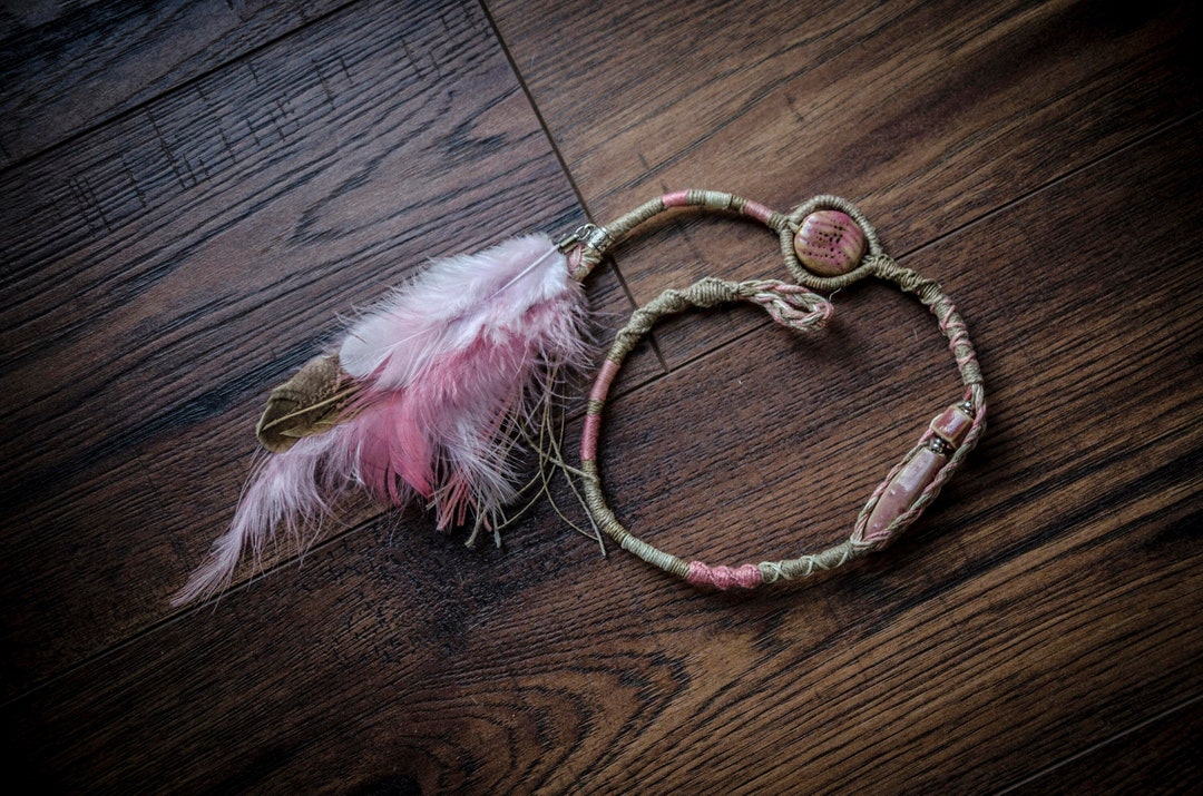 Beige-pink Linen Ateba, Boho, Hippie Hair Extention, Hair Wrap for ...