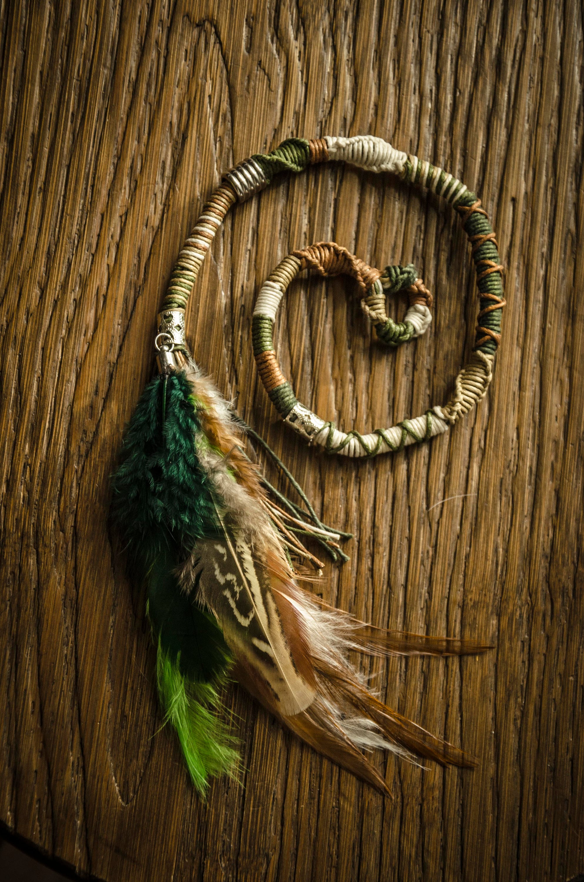 Green-brown Ateba, Boho, Hippie Hair Extention, Hair Wrap for Festivals ...