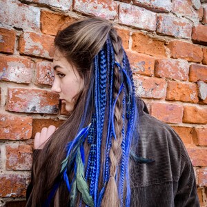 Black-navy Blue Hair-feather Mixed Extensions, Hair Deccoration, Clip ...
