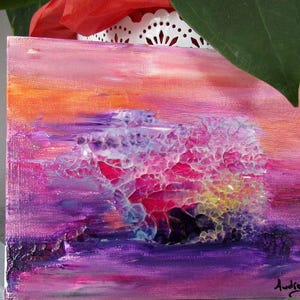 Mini tableau abstrait Art moderne rose Art abstrait | Etsy