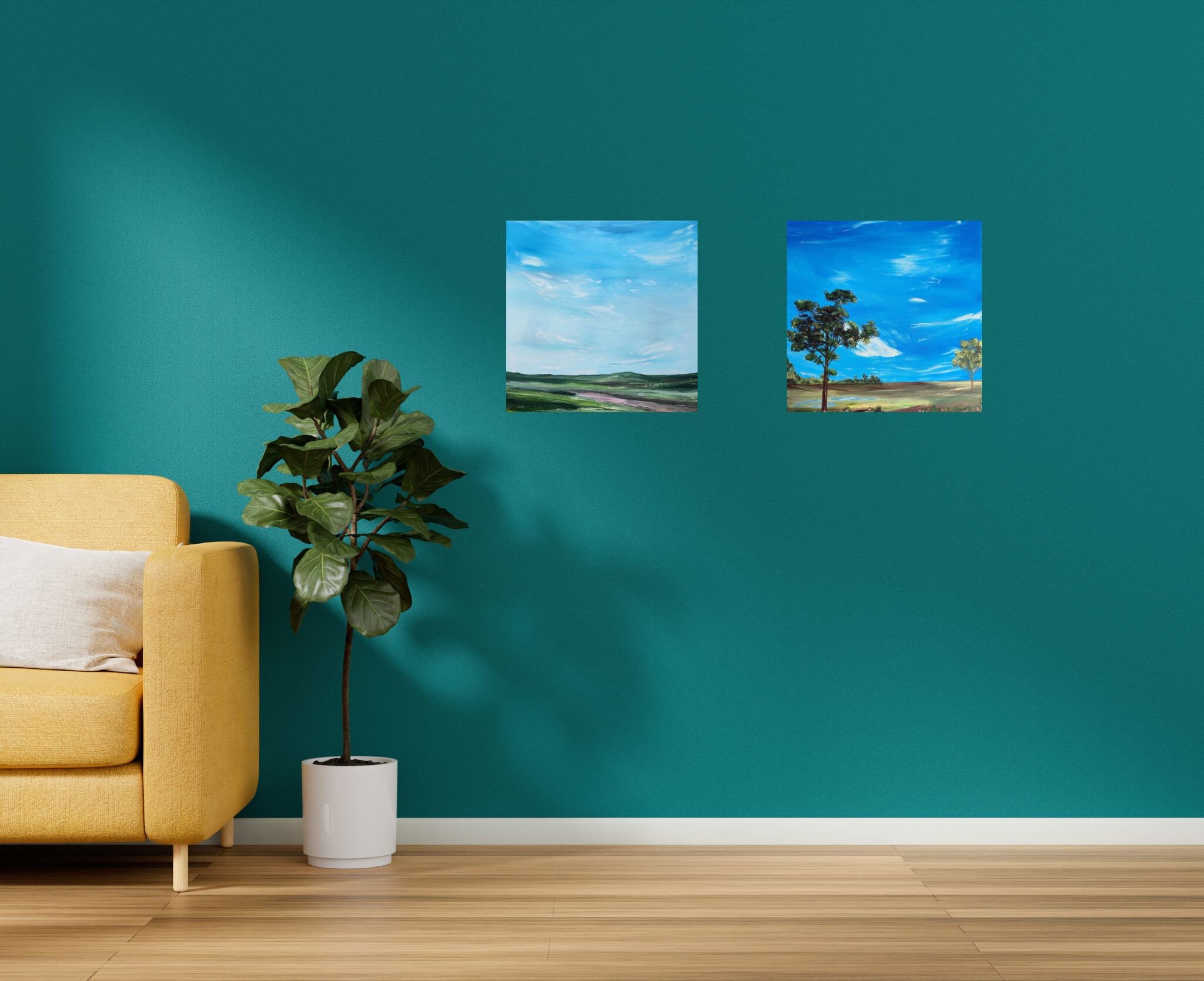 Tableau carre - paysage charentais, paysage de Charente-maritime - par ...