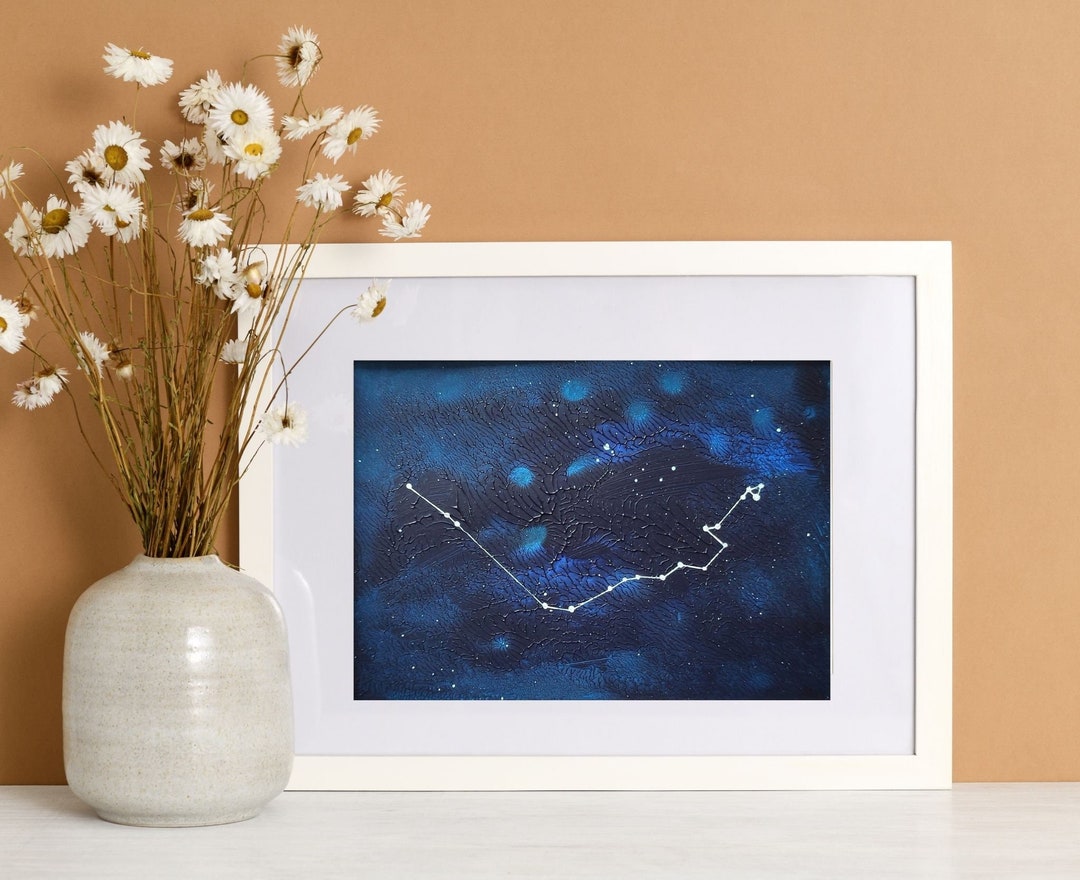 Painting Constellation Hydra Female With Its Mat Universe Stars ...