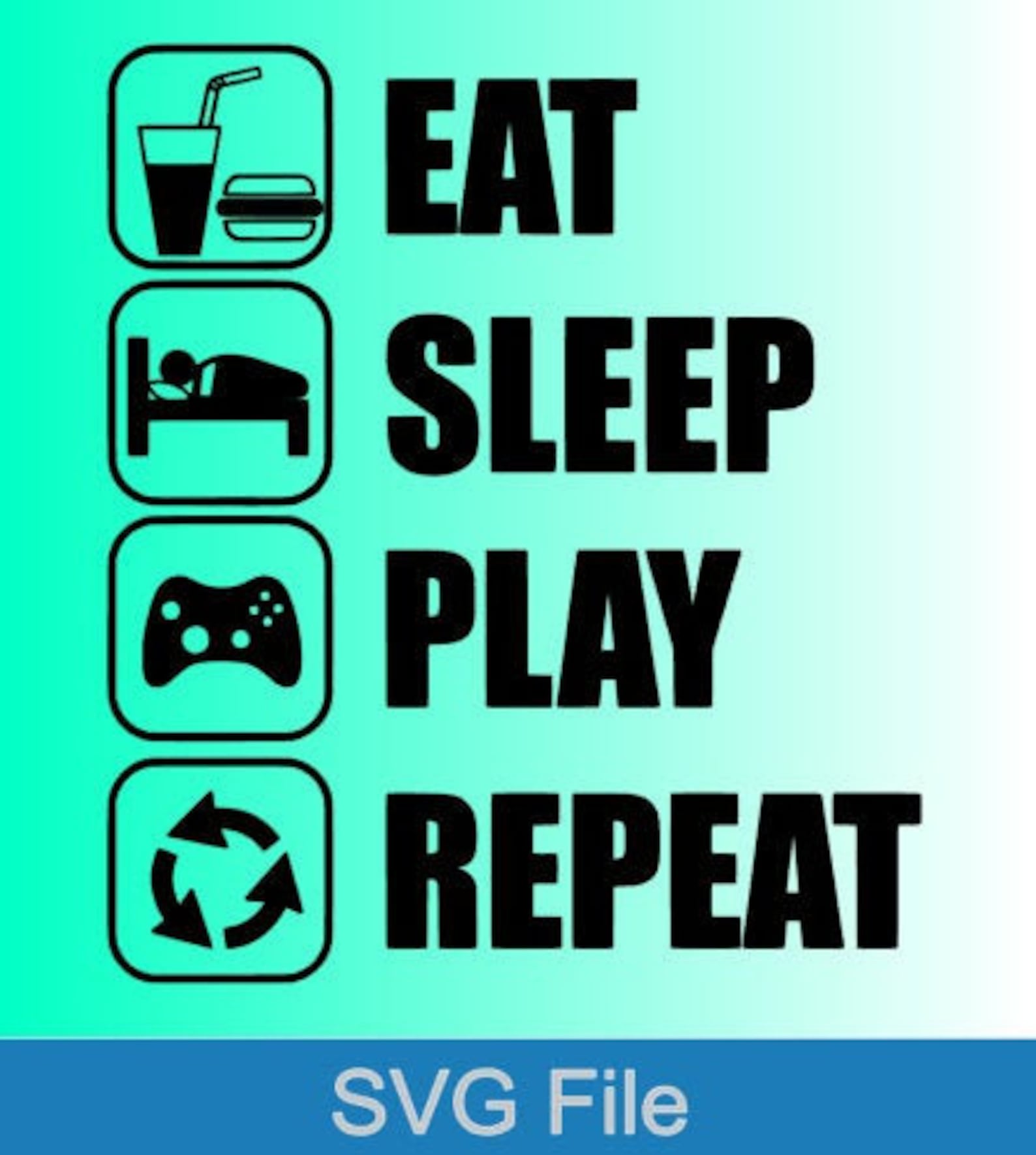 Eat, Sleep, Play, Repeat SVG - Etsy