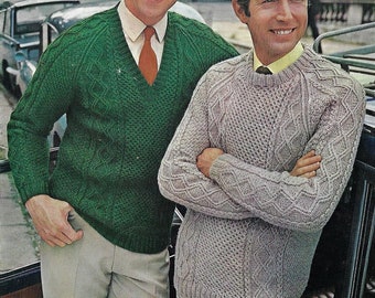 Men's Guernsey Style Sweater Knitting Pattern DK 8 Ply - Etsy Australia