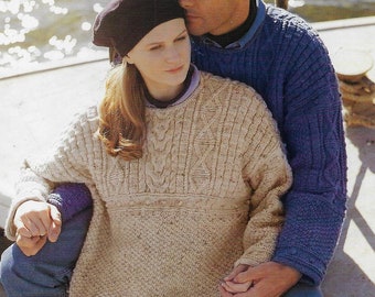 Men's Guernsey Style Sweater Knitting Pattern DK 8 Ply | Etsy