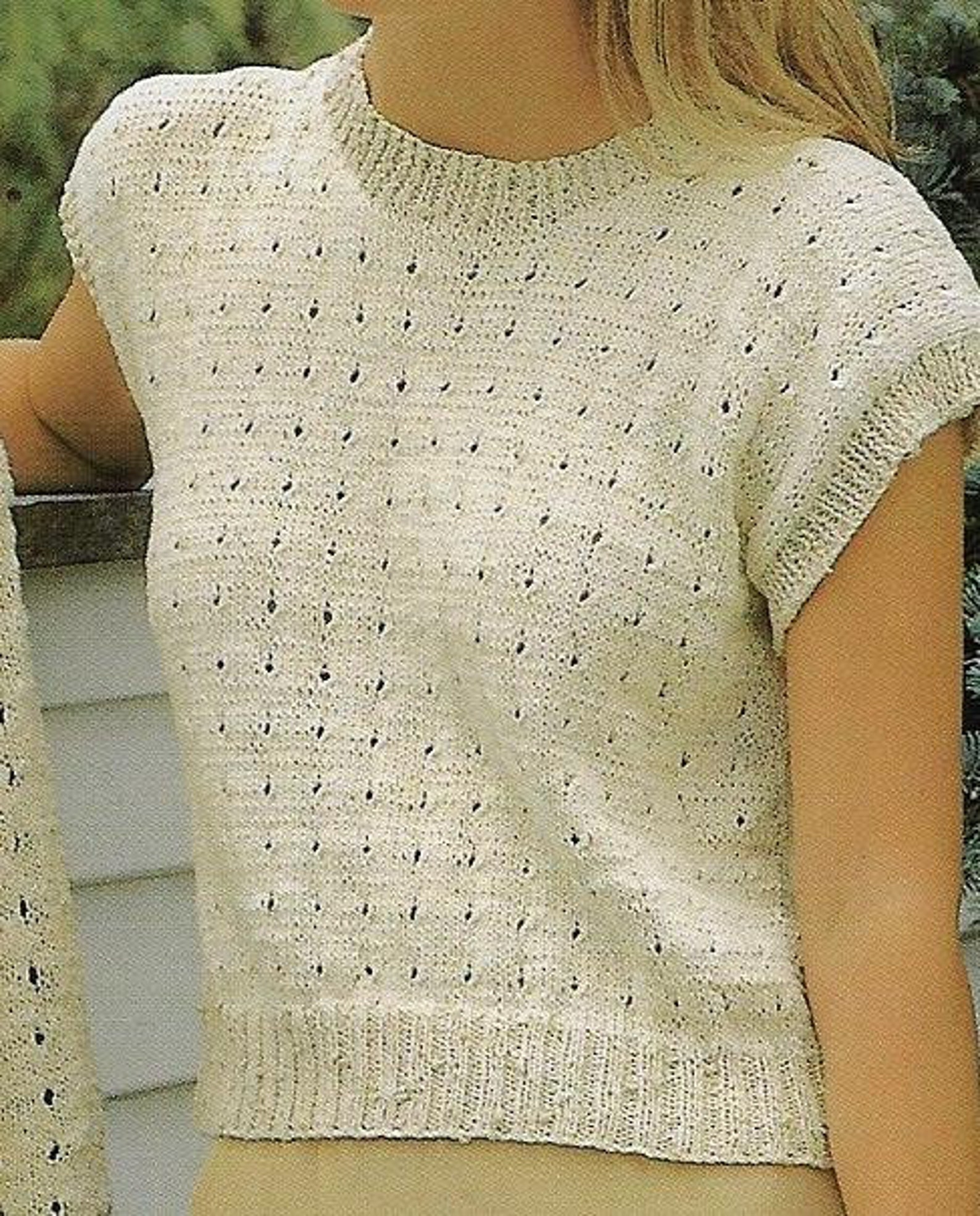 Women's Eyelet Twinset Knitting Pattern DK 8 Ply Yarn Wool - Etsy