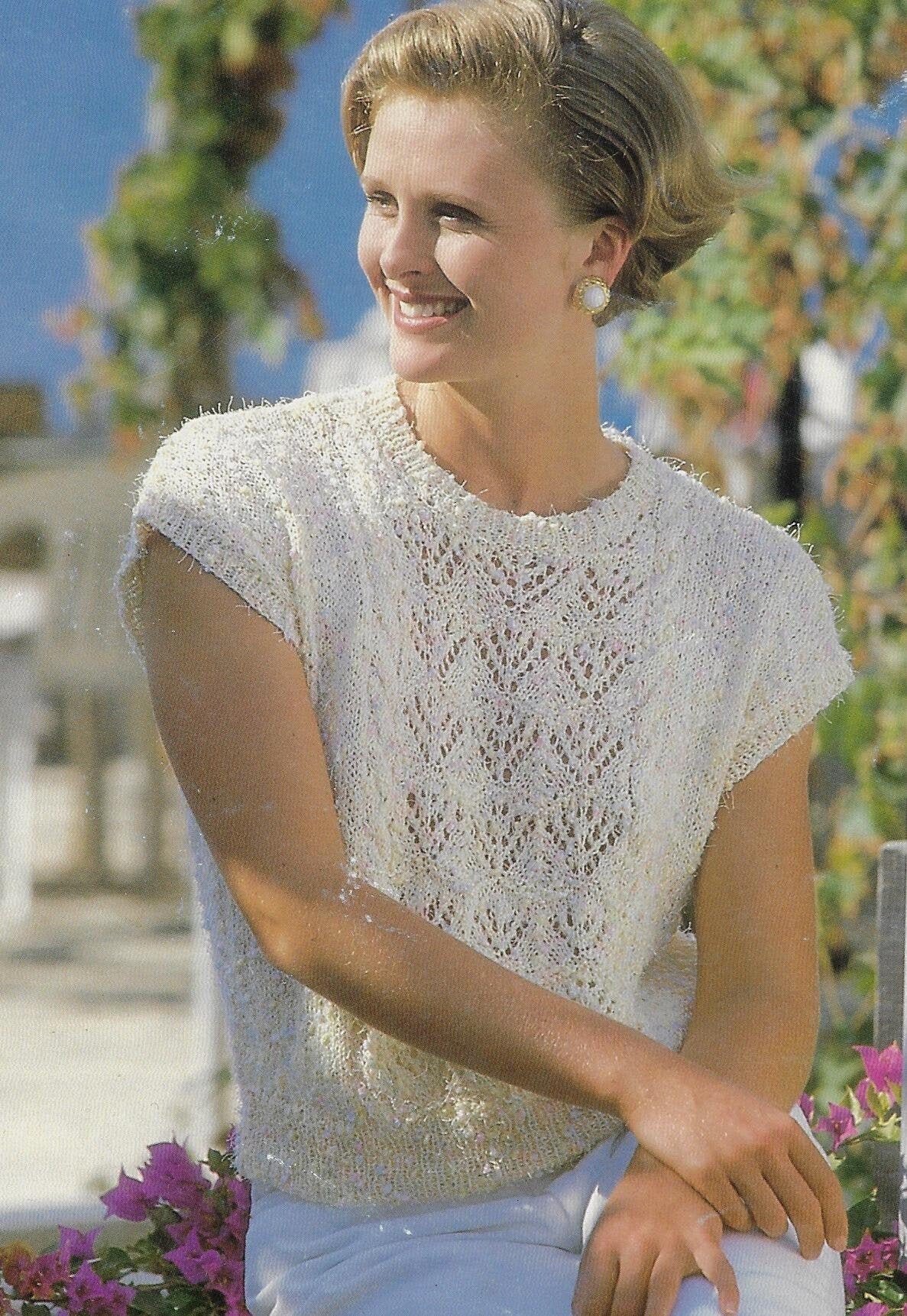 Women's Cap Sleeve Summer Top Knitting Pattern DK 8 Ply - Etsy Canada