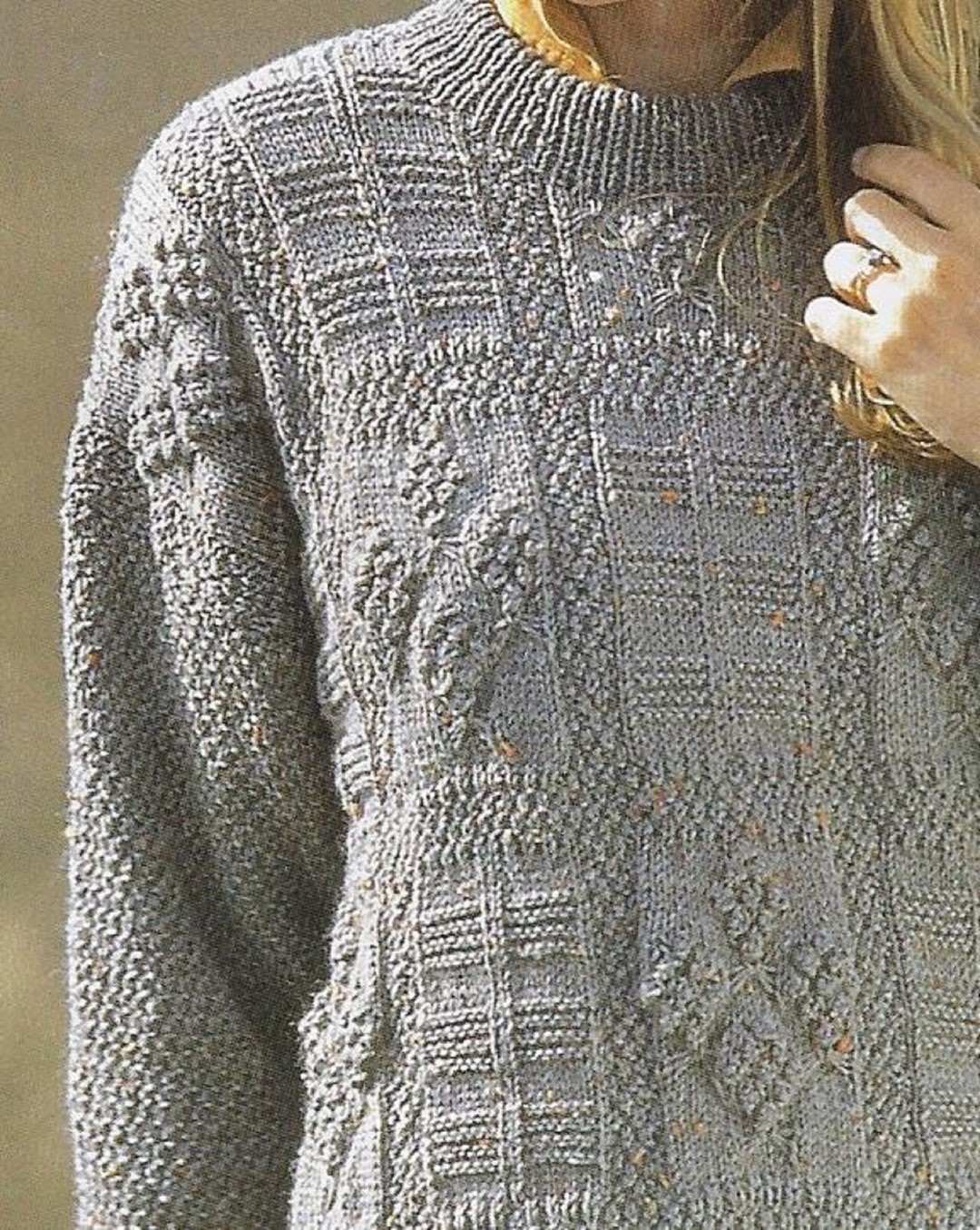 Women's Patchwork Tunic Sweater Knitting Pattern DK 8 Ply Yarn or Wool ...