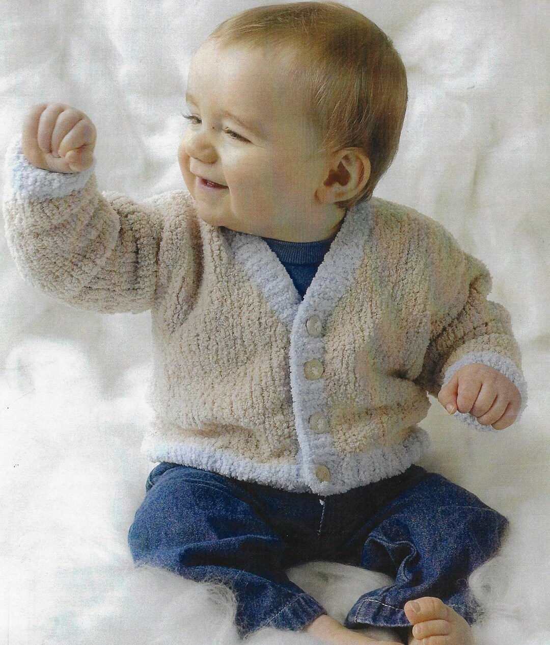 Baby Cardigan Knitting Pattern Darling DK 8 Ply Yarn or Wool 16-22 Inch ...