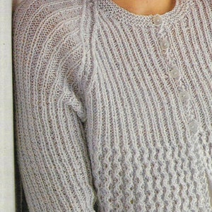 Yoked Bed Jacket Knitting Pattern, DK Yarn, 34-42 Inch (PDF Download ...
