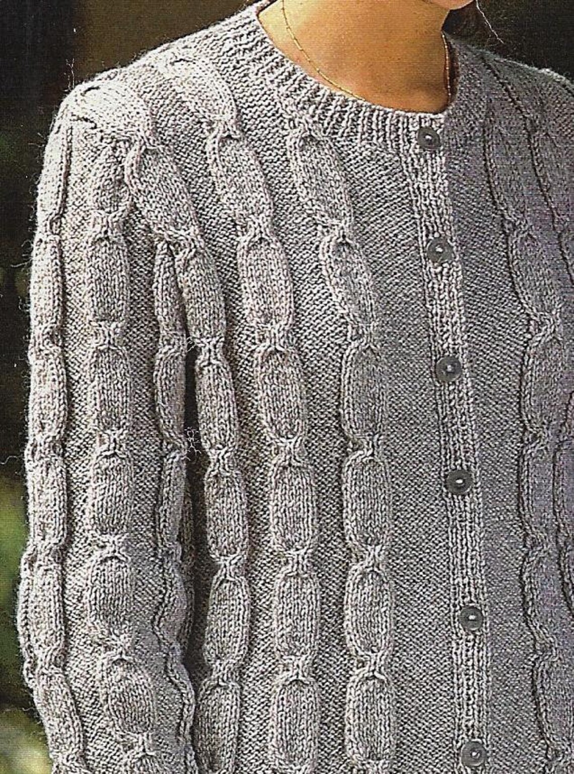 Women's Cable Cardigan knitting pattern DK 8 ply yarn or | Etsy