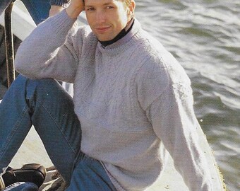 Men's Guernsey Style Sweater Knitting Pattern DK 8 Ply | Etsy Australia