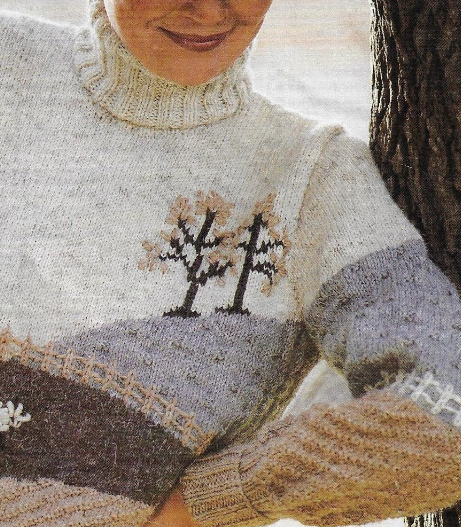 Women's 'sheep in the Field' Sweater Knitting Pattern DK 8 Ply Yarn or ...