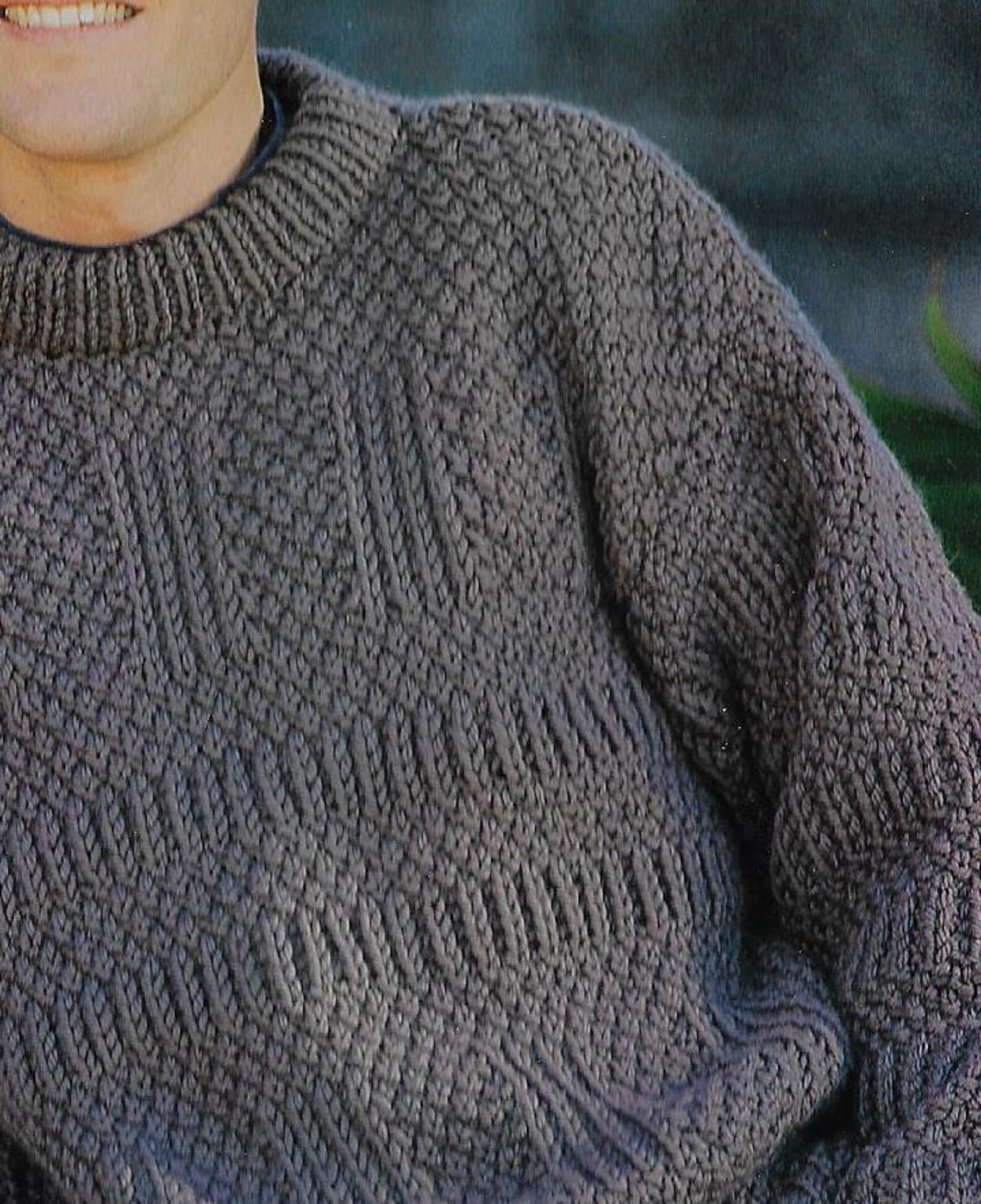 Men's Textured Sweater Knitting Pattern 14 Ply Chunky | Etsy