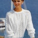 Women's Lace Panel Sweater Knitting Pattern 4 Ply Yarn Cotton or Wool ...