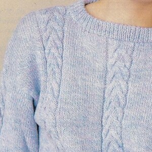 Women's Cable Panels Sweater Knitting Pattern DK 8 Ply Yarn or Wool 30 ...