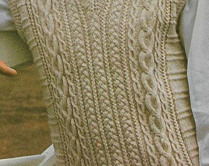 Men's Guernsey Style Sweater Knitting Pattern DK 8 Ply Yarn or Wool 34 ...