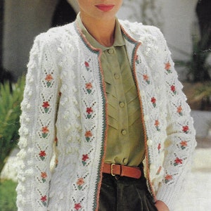 Women's Tyrolean Style Cardigan knitting pattern DK 8 ply | Etsy