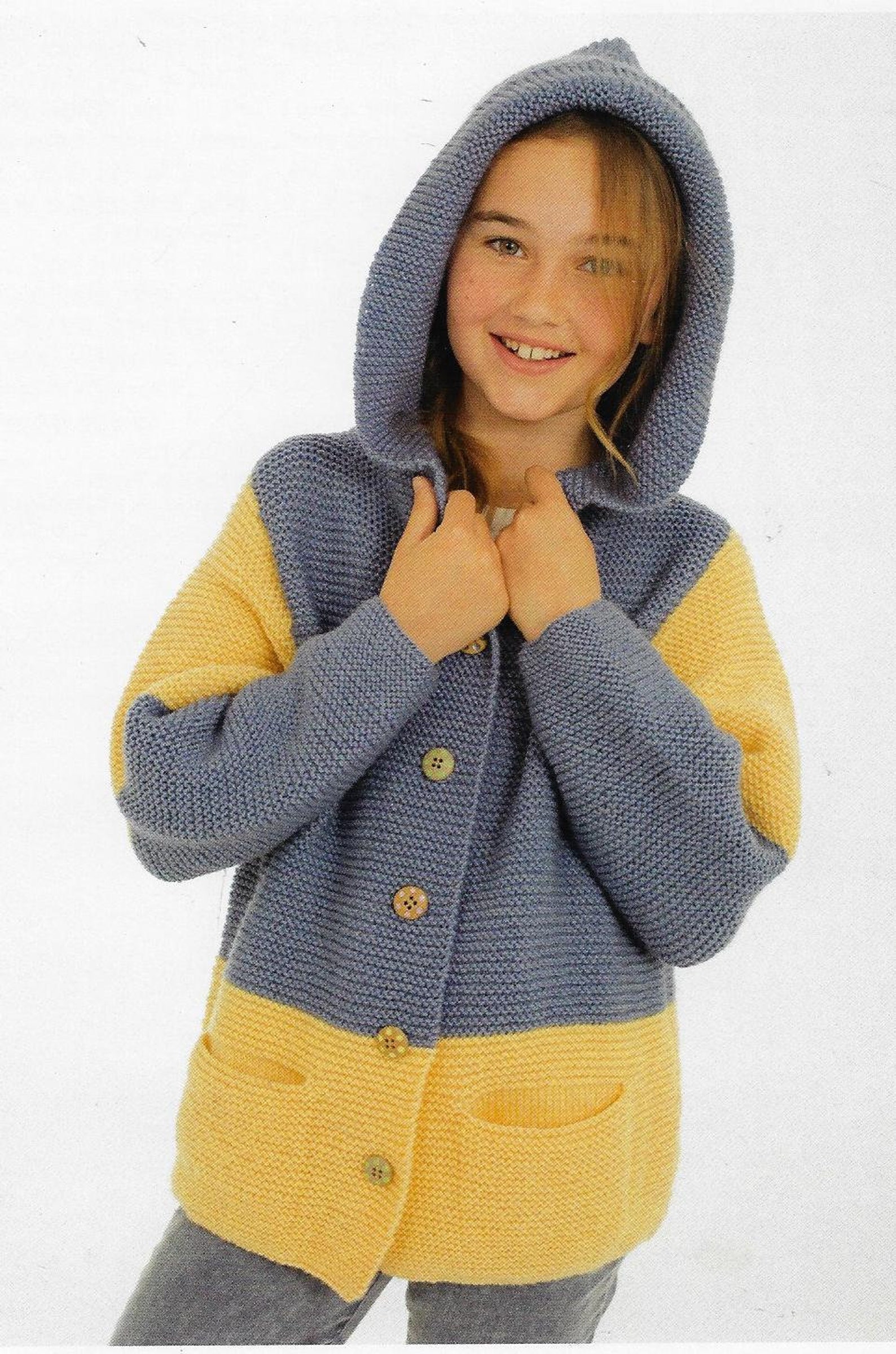 Child's Garter Stitch Hooded Jacket Knitting Pattern (PDF Download) - Etsy