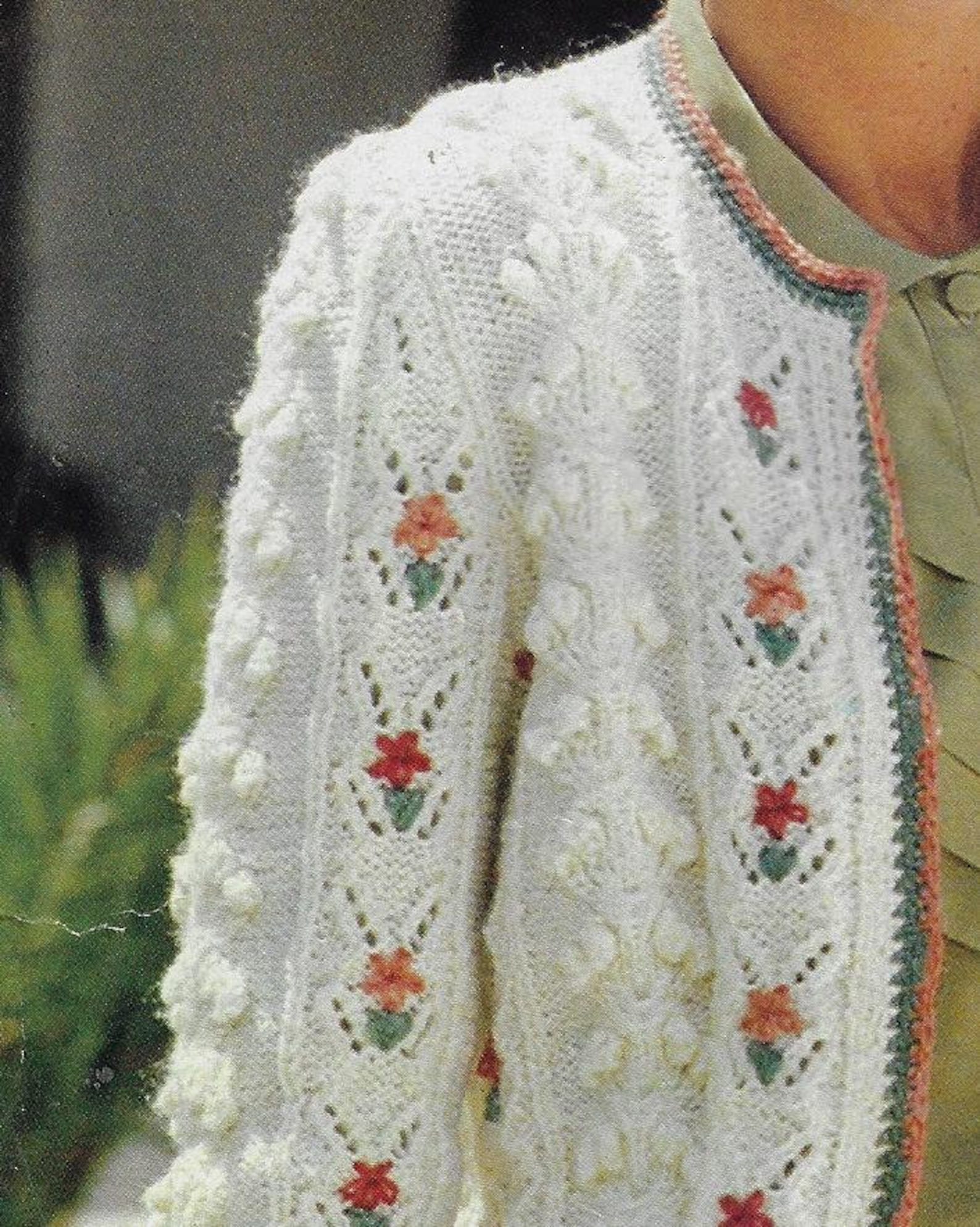 Women's Tyrolean Style Cardigan knitting pattern DK 8 ply | Etsy