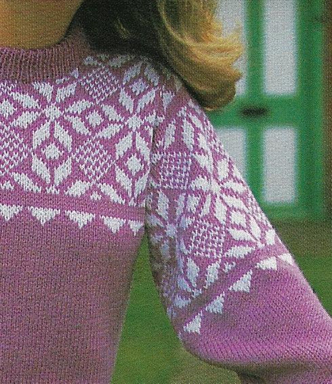 Women's Snowflake Square Yoke Sweater Knitting Pattern DK - Etsy