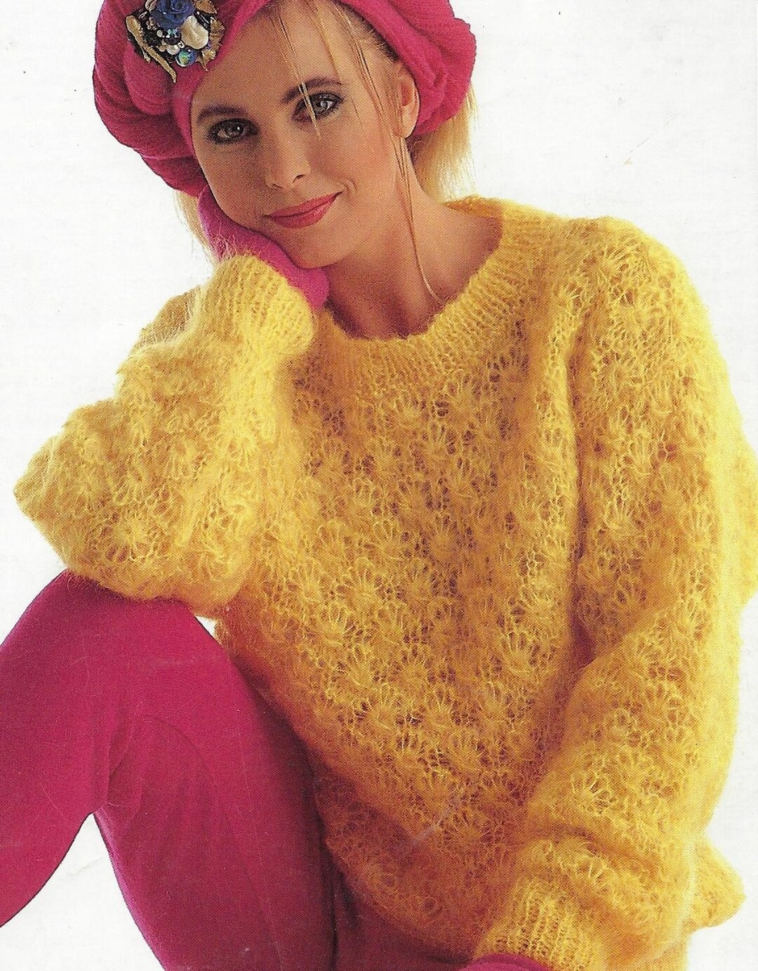 Women's Lace Sweater Knitting Pattern 12 Ply Yarn 32-38 Inch 80-95 Cm ...