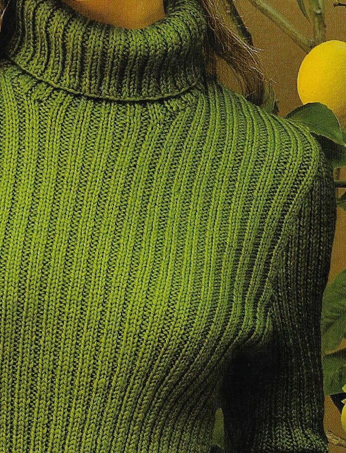 Women's Double Rib Polo Neck Sweater Knitting Pattern DK 8 - Etsy